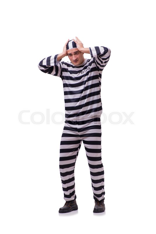 Man prisoner isolated on white ... | Stock image | Colourbox
