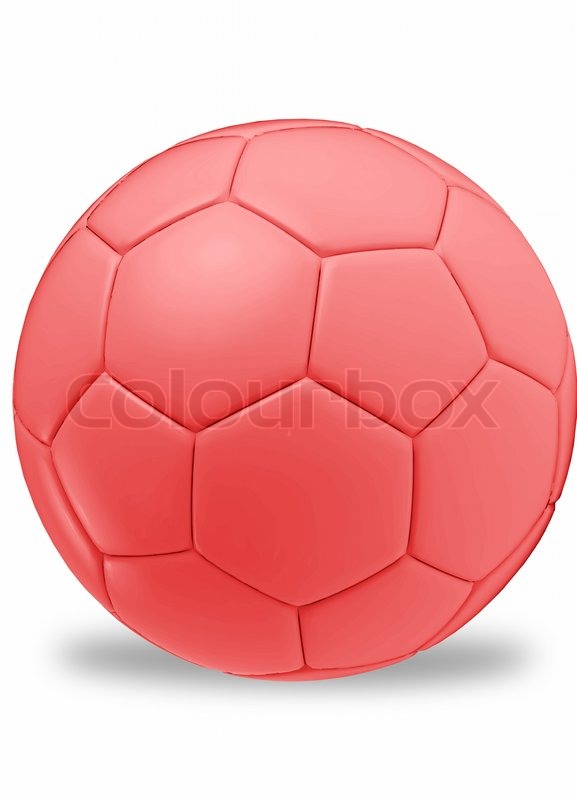 Isoleret rød og hvid fodbold bold | Stock foto | Colourbox