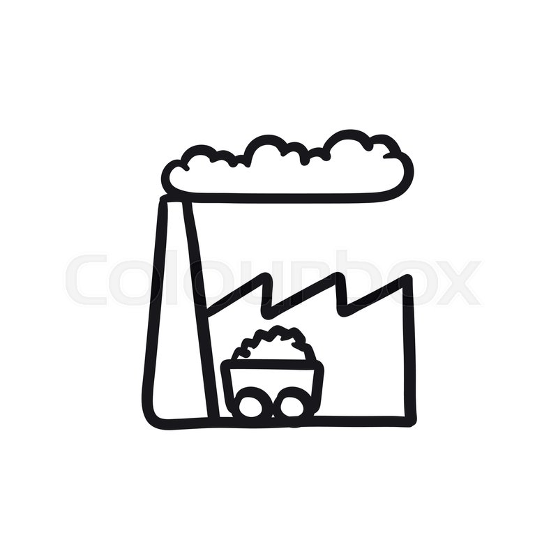 Factory vector sketch icon isolated on ... | Stock vector | Colourbox