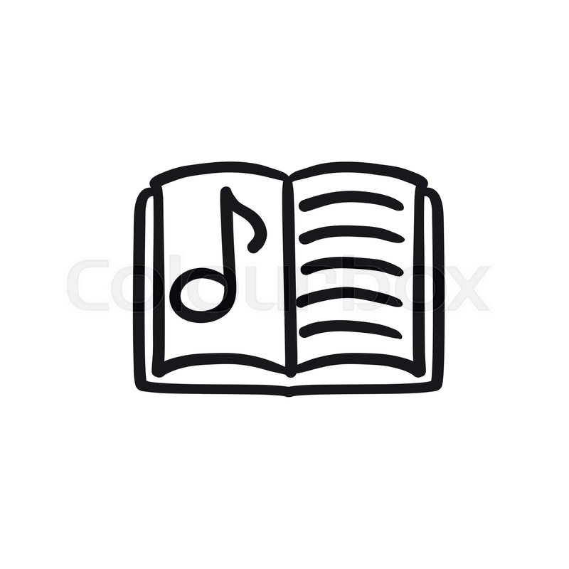 Music book vector sketch icon isolated ... | Stock vector | Colourbox