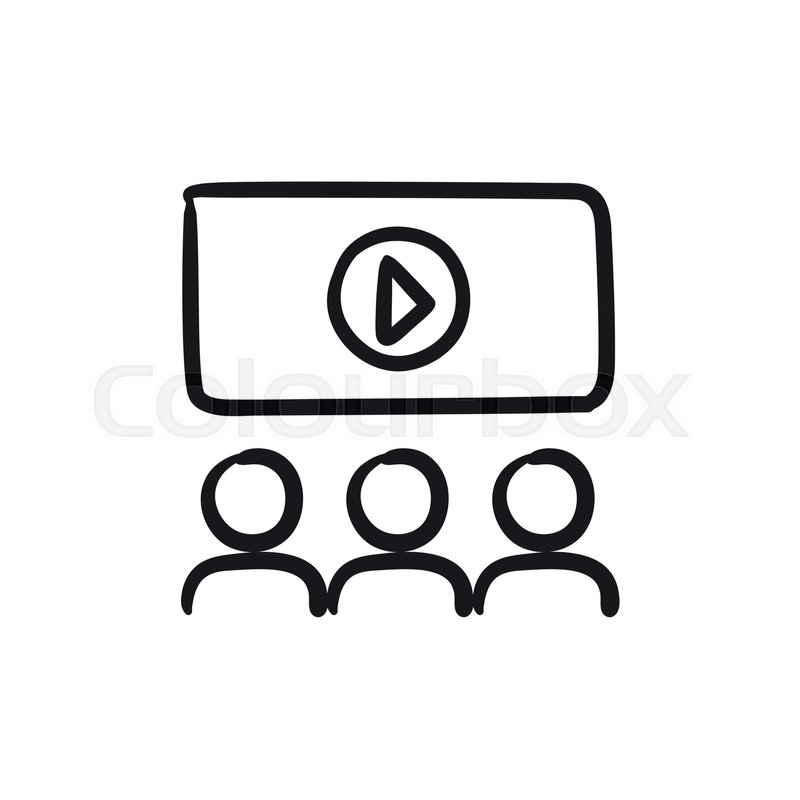 Viewers watching motion picture vector ... | Stock vector | Colourbox