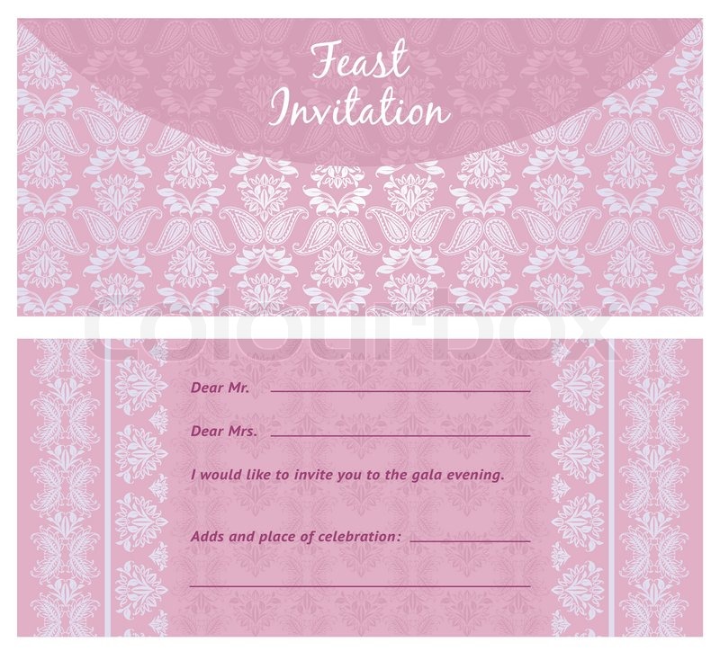 Feast - Invitation, skabelon | Stock vektor | Colourbox
