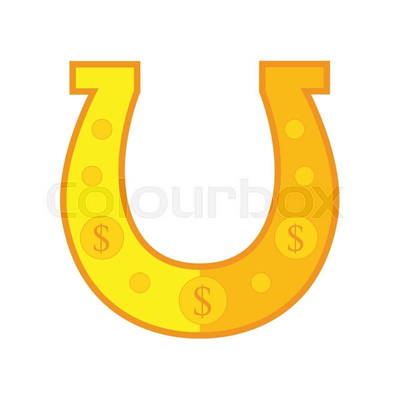 Golden horseshoe vector. Flat style. ... | Stock vector | Colourbox