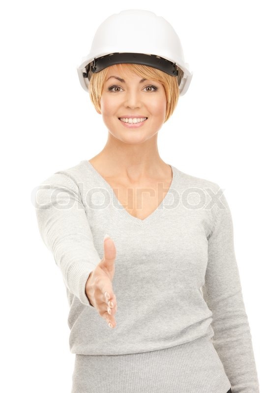 Bright picture of female contractor in ... | Stock image | Colourbox
