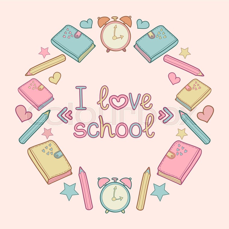 Vector illustration with text i love ... | Stock vector | Colourbox