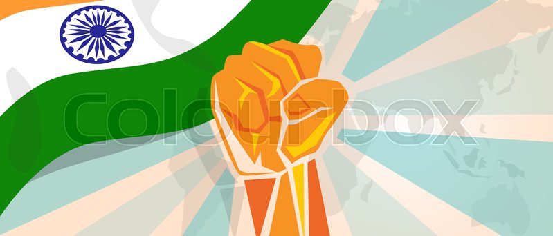 India fight and protest independence ... | Stock vector | Colourbox