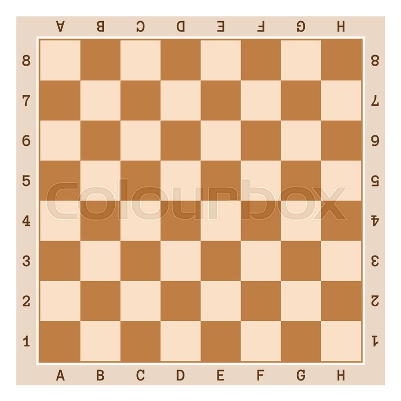 Simple wooden chess board with letters ... | Stock vector | Colourbox