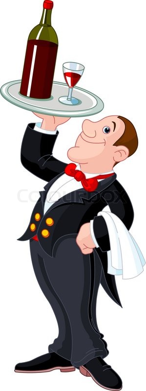 Illustration von Cartoon Kellner ... | Stock-Vektor | Colourbox