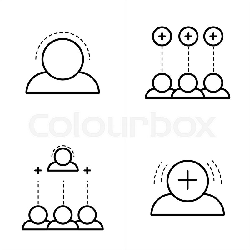 Positive thinking team icon set line ... | Stock vector | Colourbox