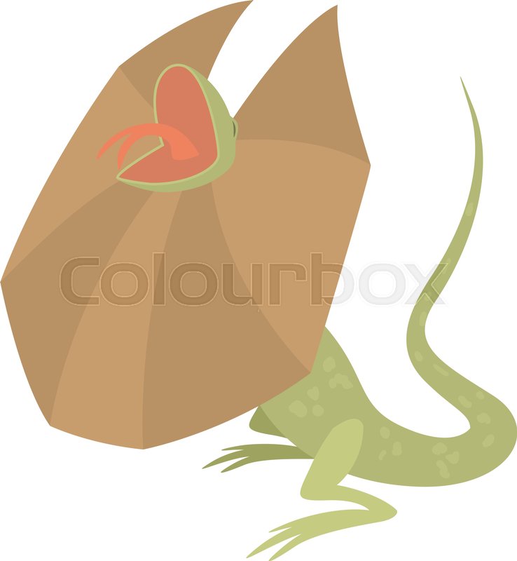 Frill necked lizard icon. Cartoon ... | Stock vector | Colourbox