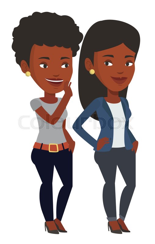 African-american woman shielding her ... | Stock vector | Colourbox
