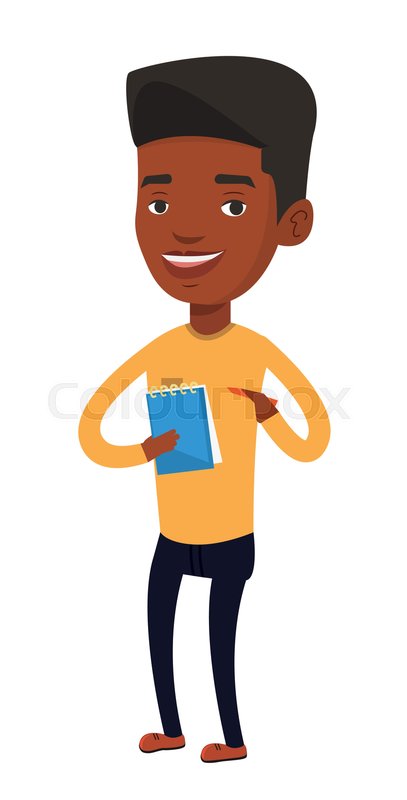 Cartoon Reporter And Notepad