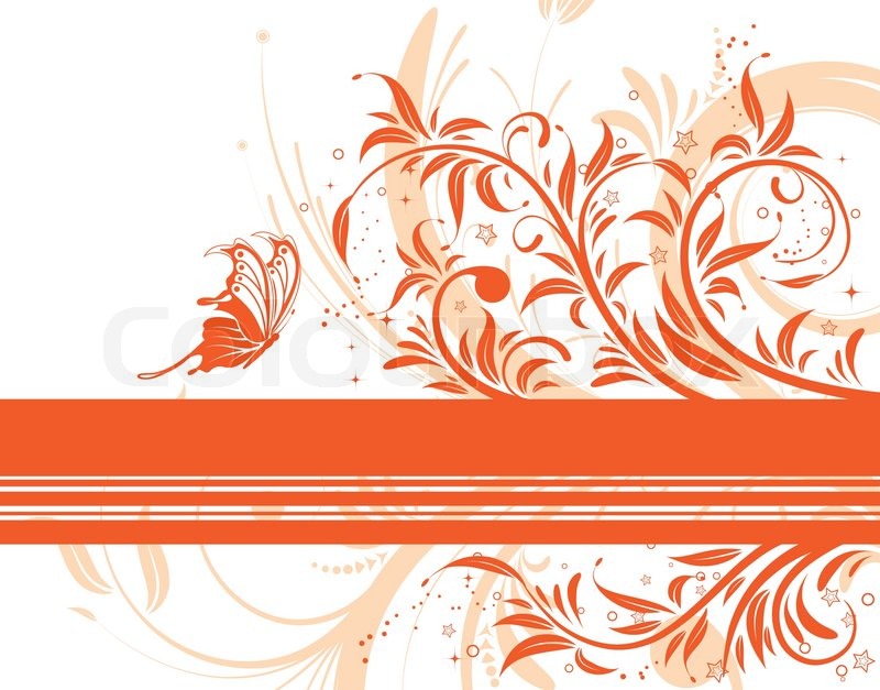 Flower background with butterfly, ... | Stock vector | Colourbox