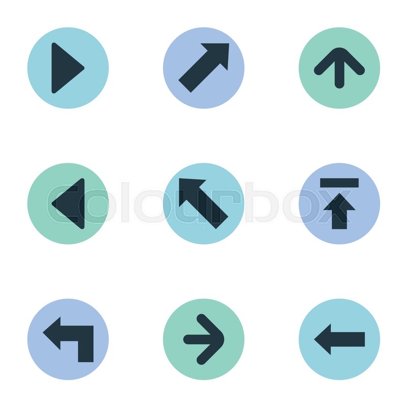 Set Of 9 Simple Arrows Icons. Can Be ... | Stock vector | Colourbox