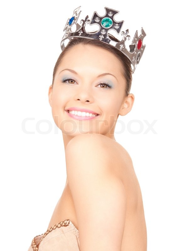 Picture of lovely woman in crown over ... | Stock image | Colourbox