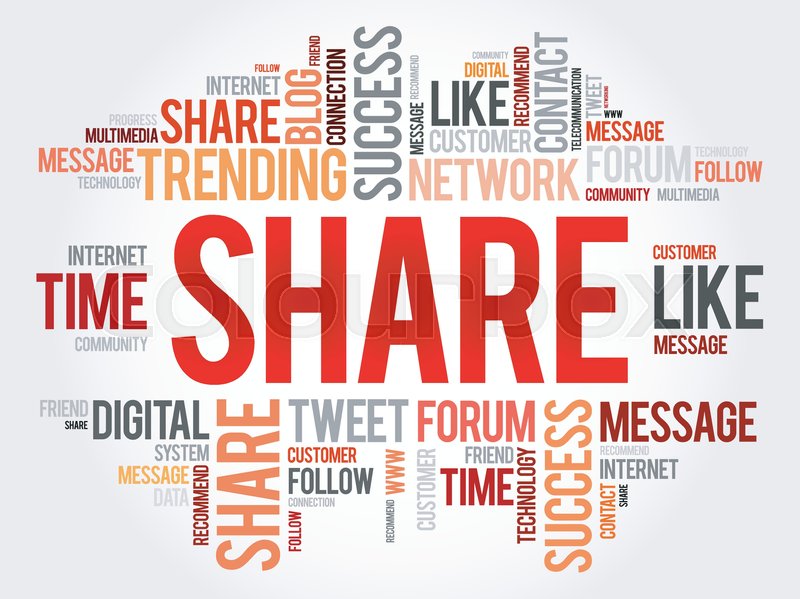 Share word cloud, business concept | Stock vector | Colourbox