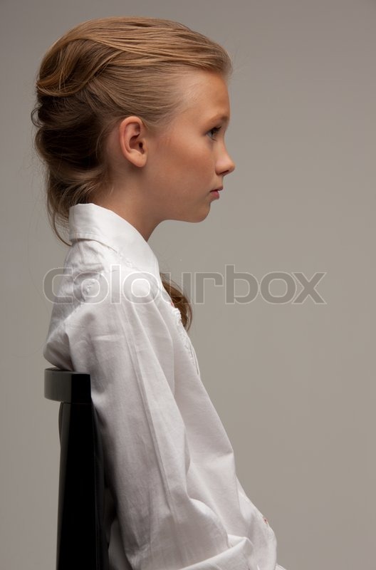 Female Face Profile Looking Down