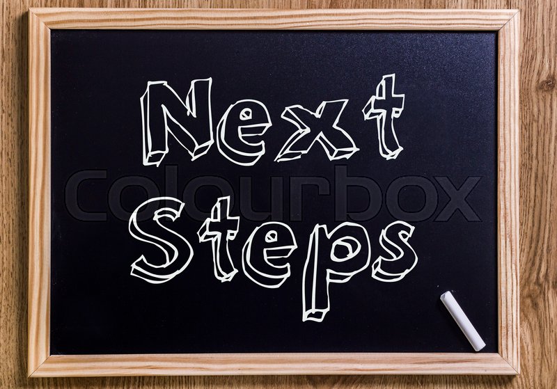 Next Steps - New chalkboard with 3D ... | Stock image | Colourbox