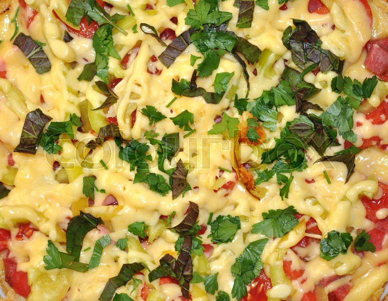 Delicious italian pizza background | Stock image | Colourbox