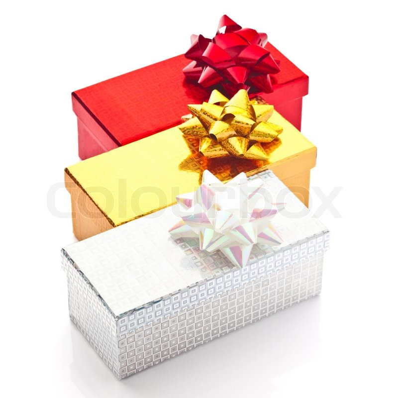 Beautiful boxes for gifts on a white background | Stock Photo | Colourbox