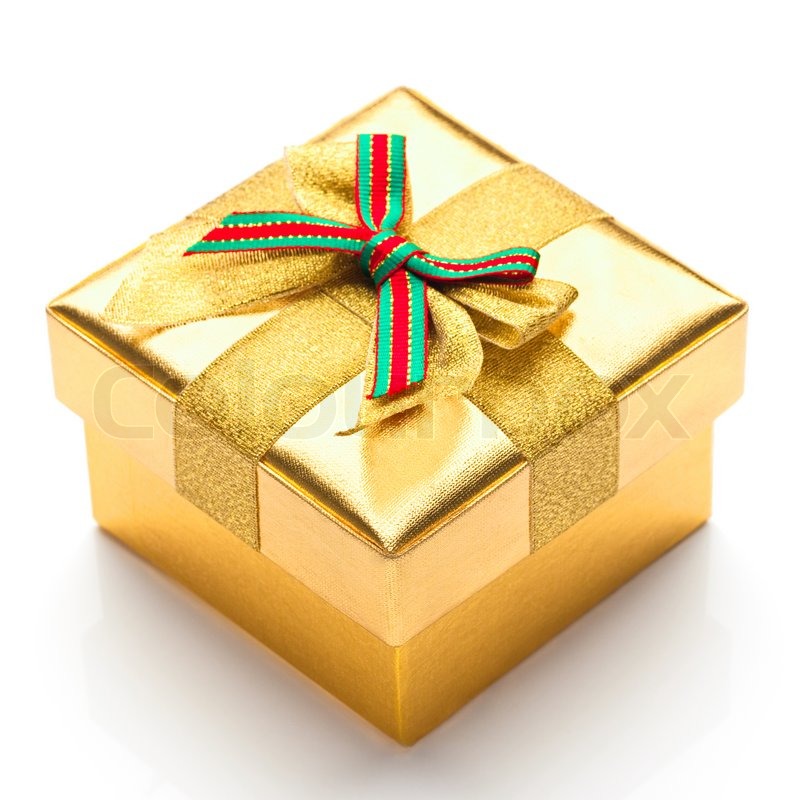 Beautiful gift box with a white ... | Stock image | Colourbox