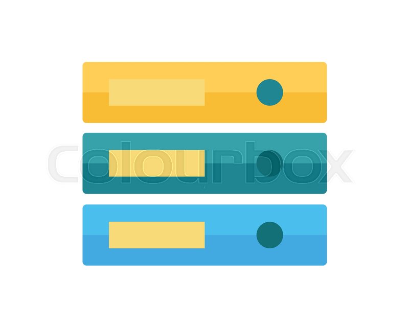 Stack of three folders isolated on ... | Stock vector | Colourbox