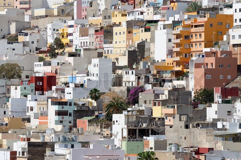 Colorful houses in Las Palmas de Gran ... | Stock image | Colourbox