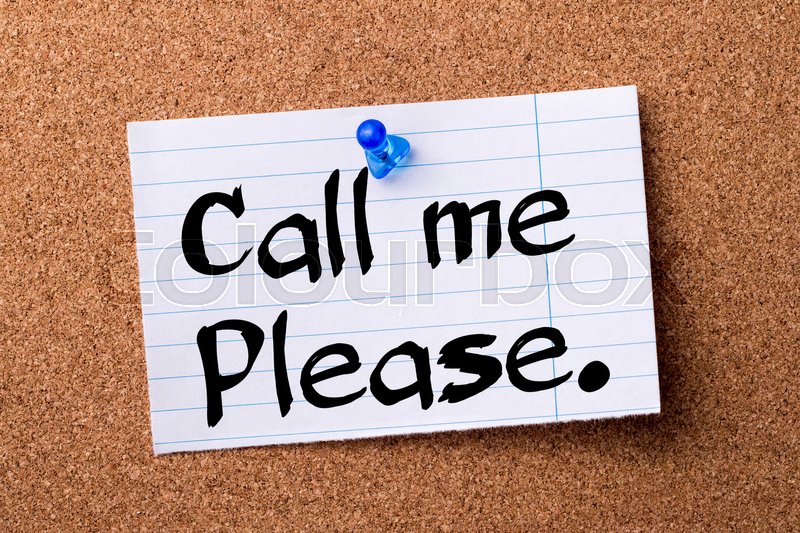 Call me Please. - teared note paper ... | Stock image | Colourbox