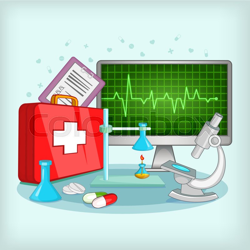 Medicine concept. Cartoon illustration ... | Stock vector | Colourbox