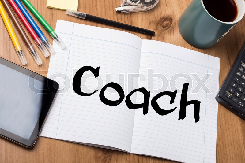 Coach - Note Pad With Text On Wooden ... | Stock image | Colourbox
