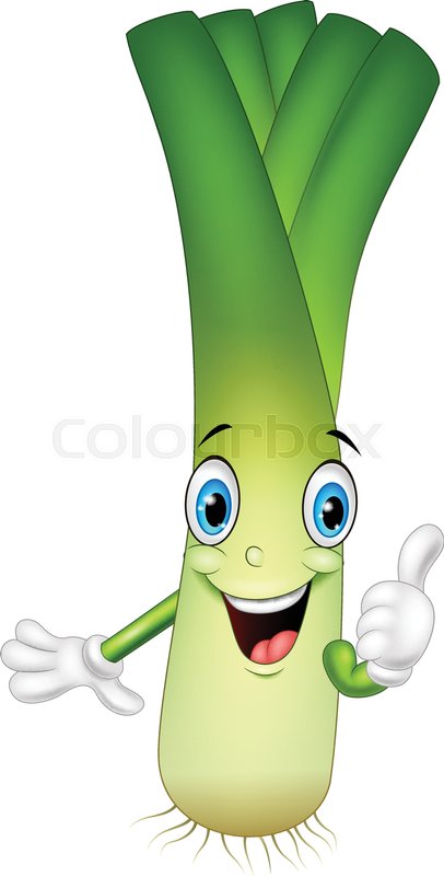 Vector illustration of Cartoon leek ... | Stock vector | Colourbox
