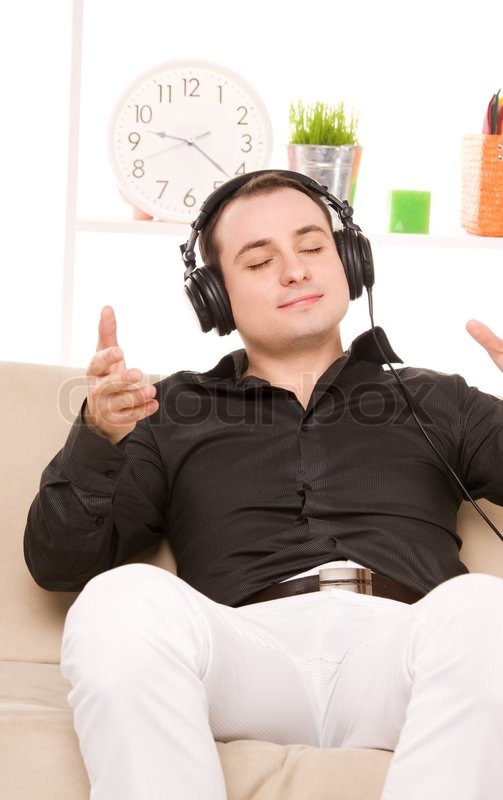 Lyse billede af glad mand i ... | Stock foto | Colourbox