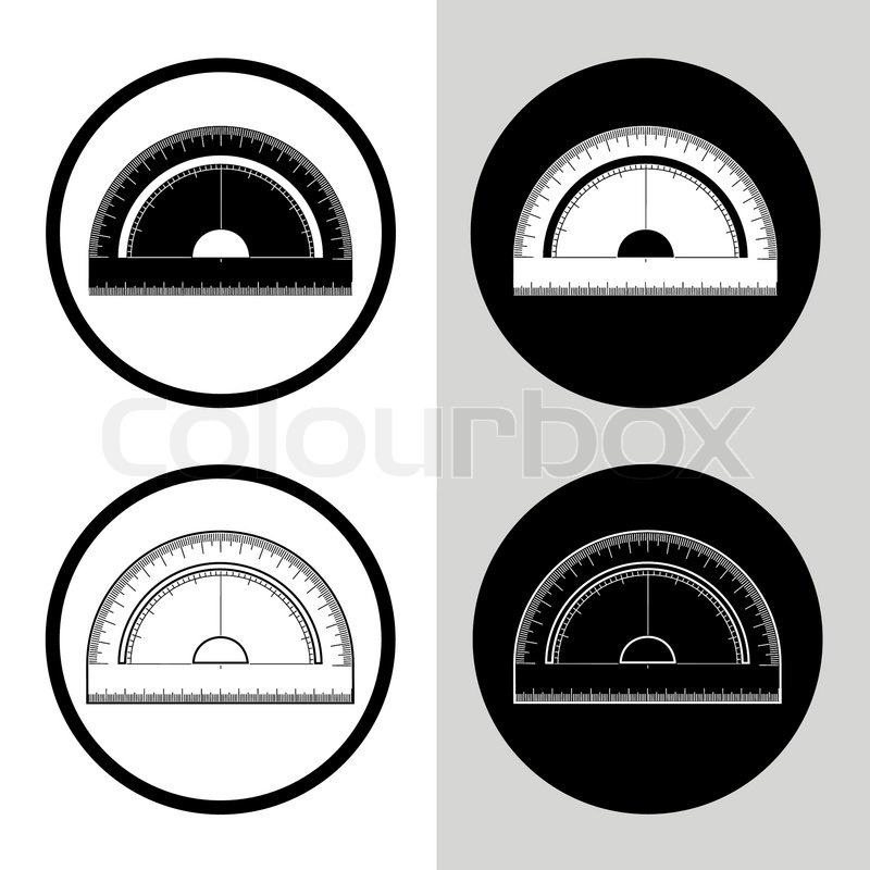 Vector icons of protractor | Stock Vector | Colourbox