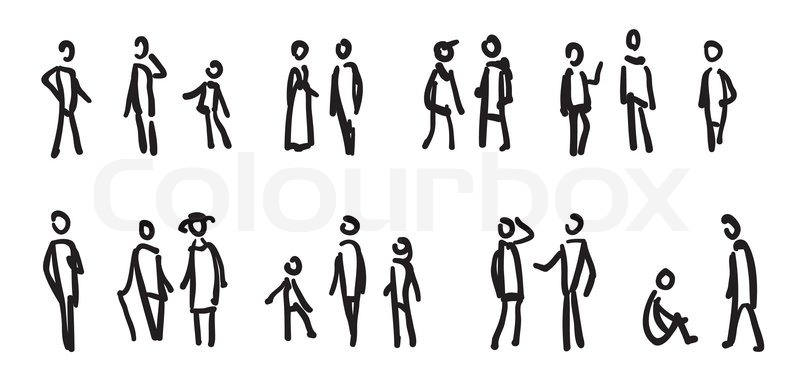 "Menschen skizzieren" | Stock-Vektor | Colourbox