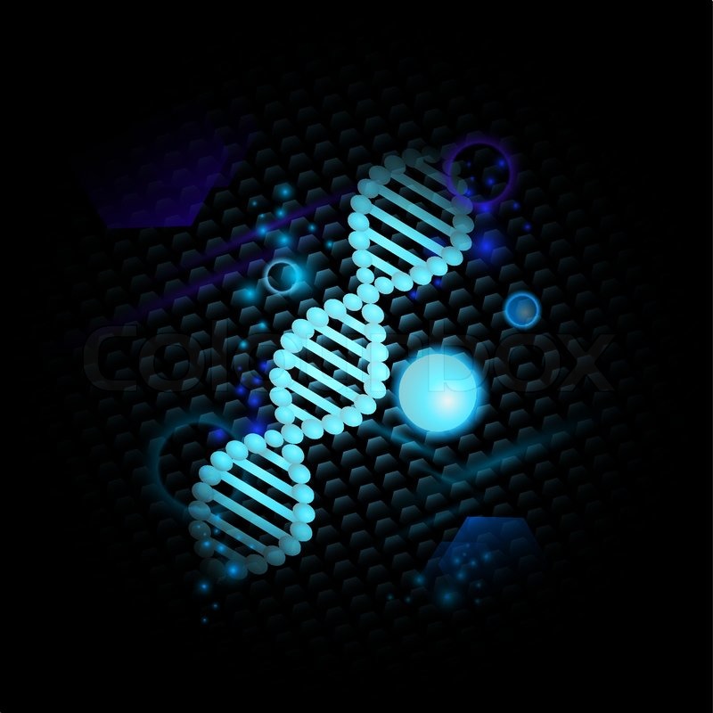 Science theme with DNA over abstract ... | Stock vector | Colourbox