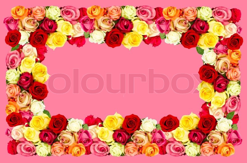 Farverige blomster ramme | Stock foto | Colourbox