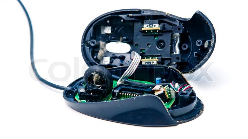Dirt inside the computer mouse, isolated | Stock Photo | Colourbox