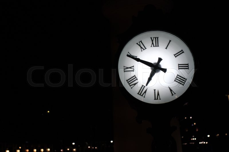 Clock tower at night | Stock image | Colourbox