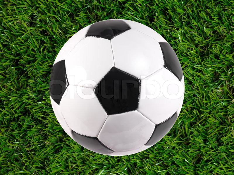 Sort og hvid fodbolde isoleret på ... | Stock foto | Colourbox