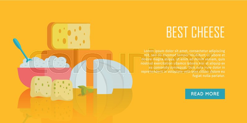Best cheese banner. Different ... | Stock vector | Colourbox