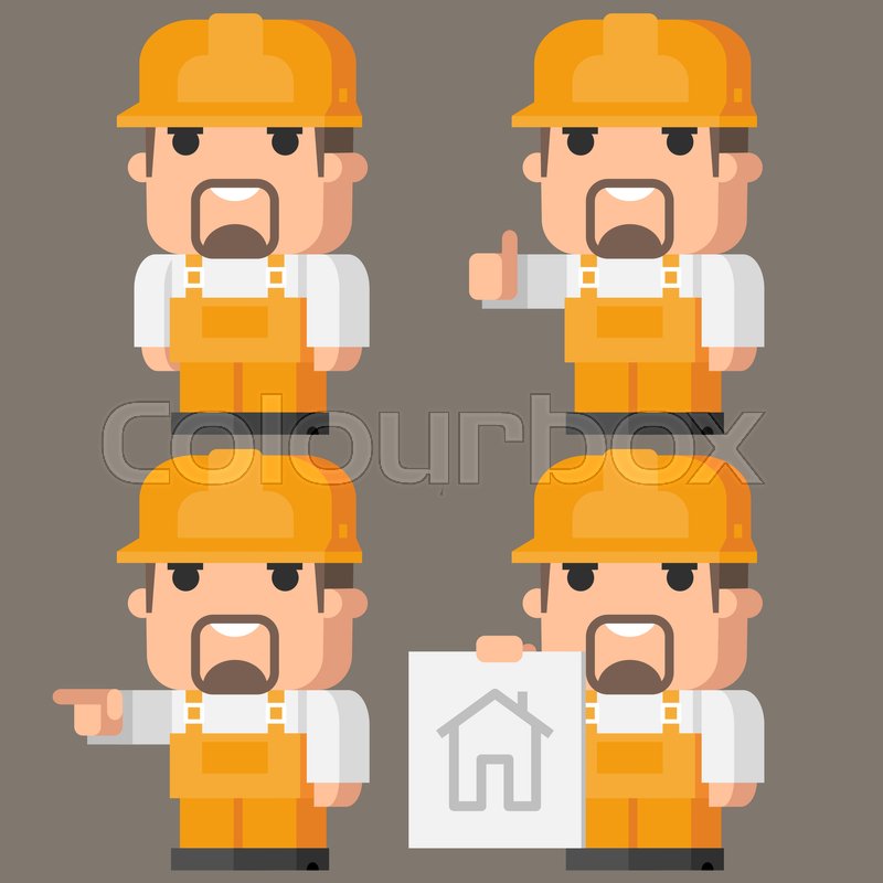 Illustration, builder Indicates in ... | Stock vector | Colourbox
