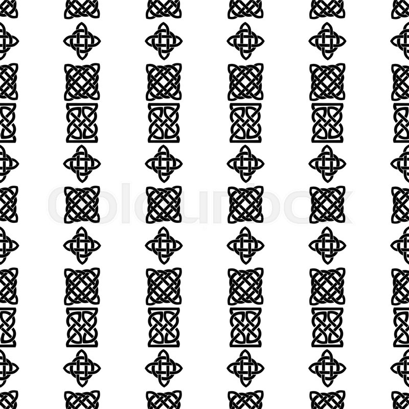 Celtic knot seamless black and white ... | Stock vector | Colourbox