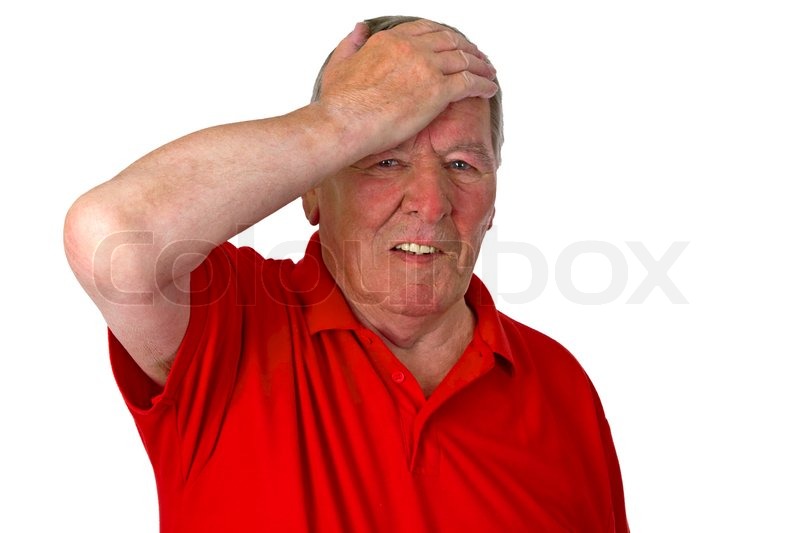 Portrait of a stressed male senior ... | Stock image | Colourbox