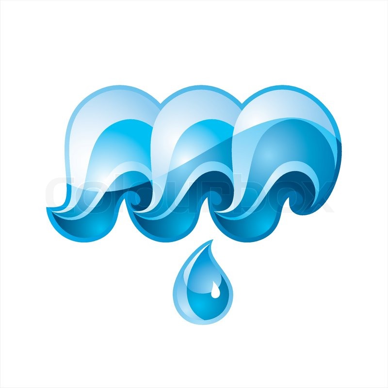 Sign three Waves & drop | Stock vector | Colourbox