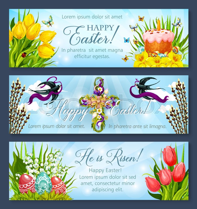 Happy Easter Cross Banner