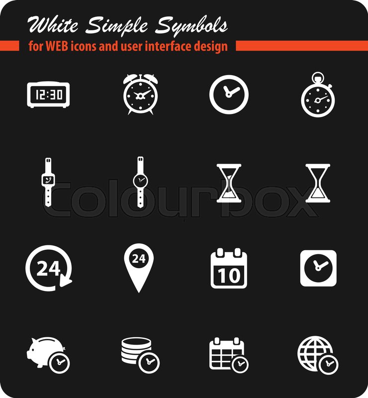 Time web icons for user interface ... | Stock vector | Colourbox
