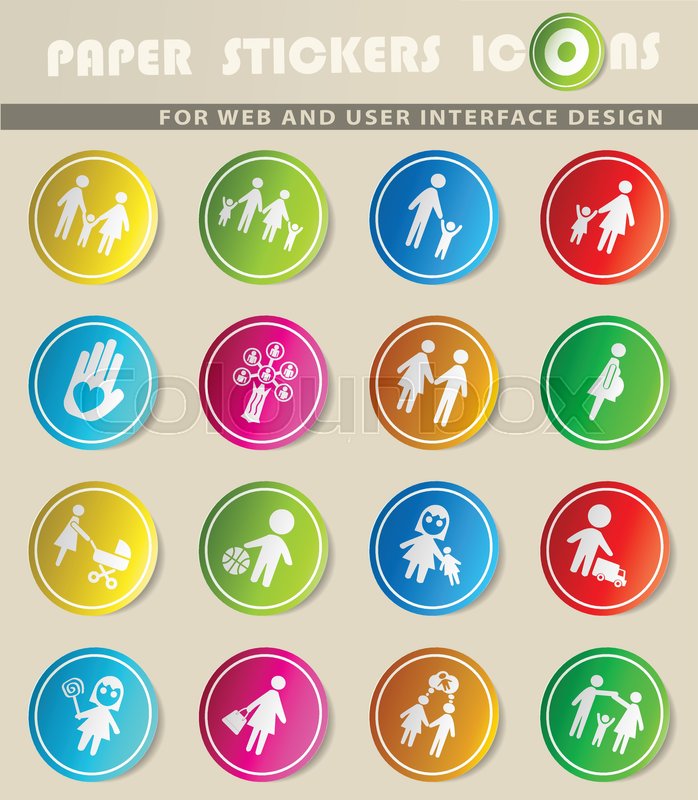 Family web icons for user interface ... | Stock vector | Colourbox