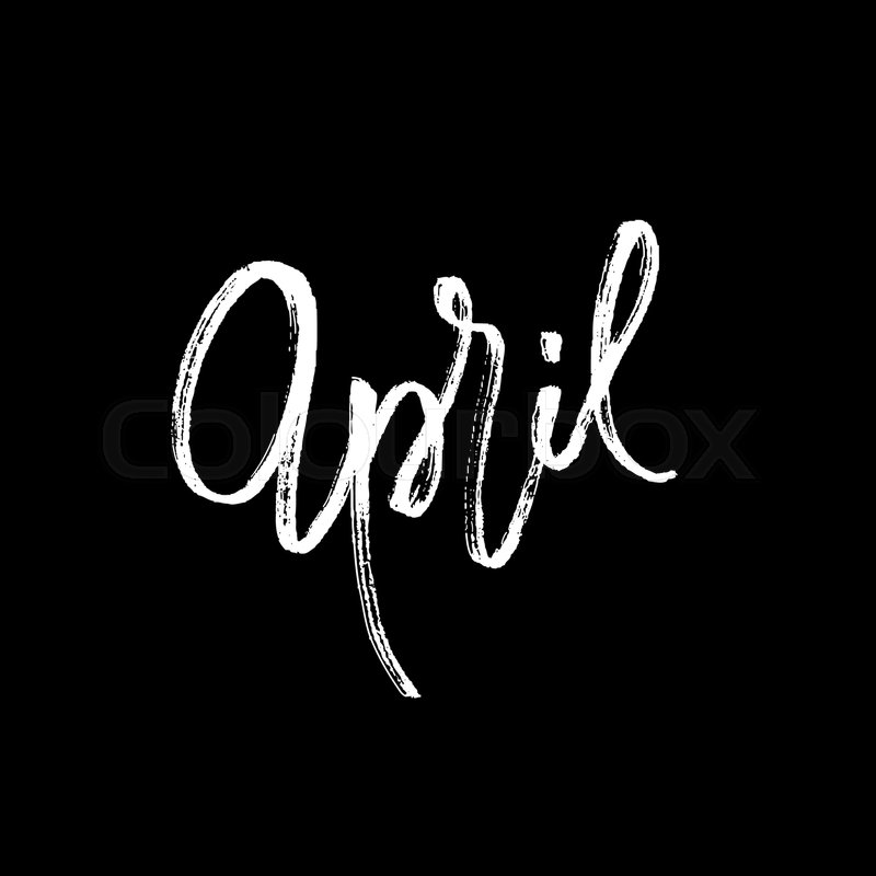 April postcard. Seasonal lettering. ... | Stock vector | Colourbox