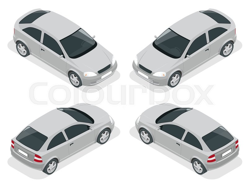 Isometric car. Hatchback car. Flat 3d ... | Stock vector | Colourbox