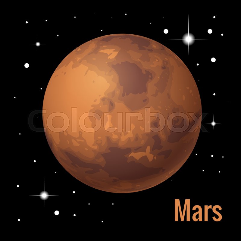 Mars planet vector illustration. High ... | Stock vector | Colourbox